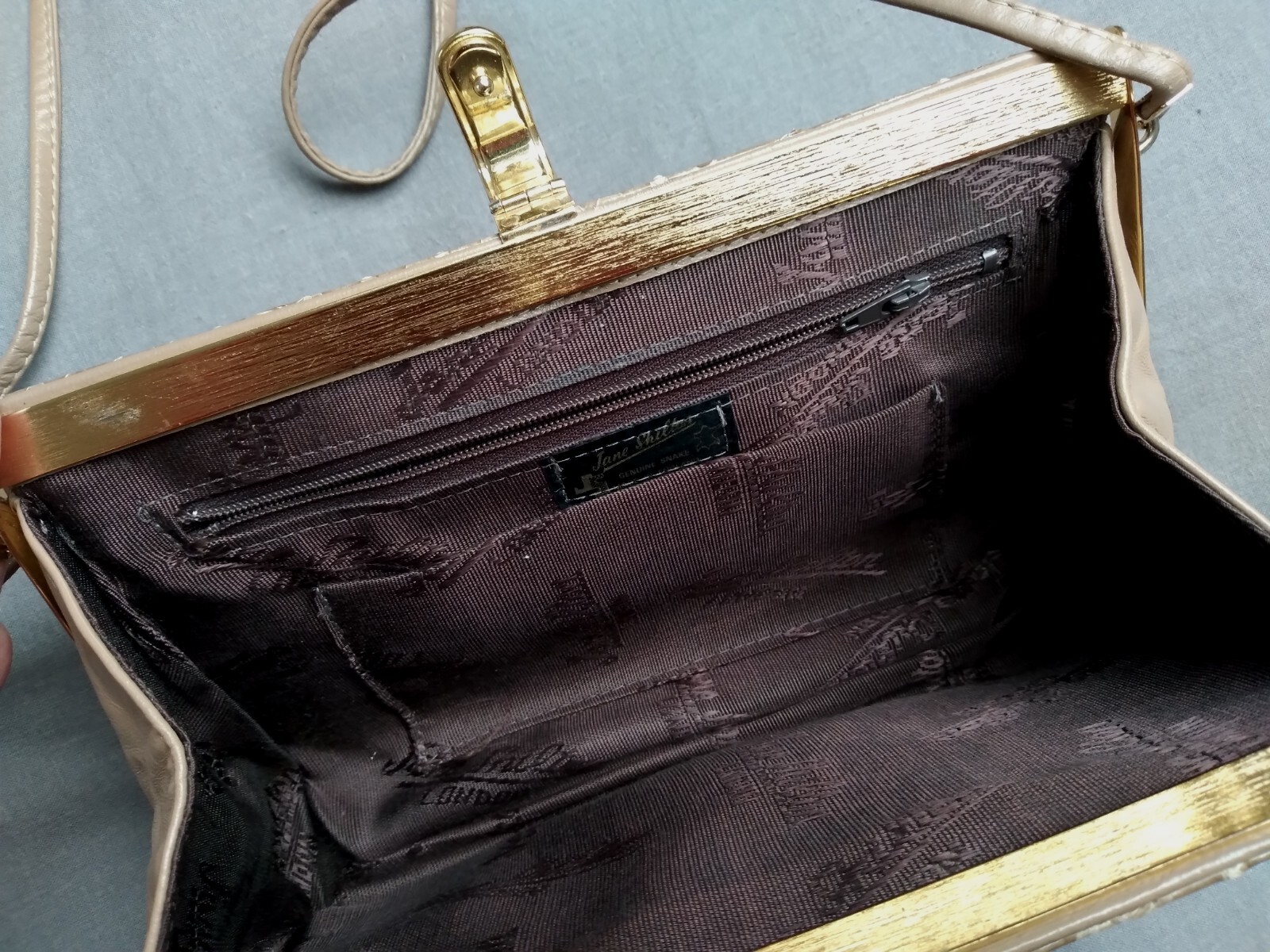 Vintage 70s Jane Shilton Genuine Snakeskin Leather Shoulder Bag Clutch ...