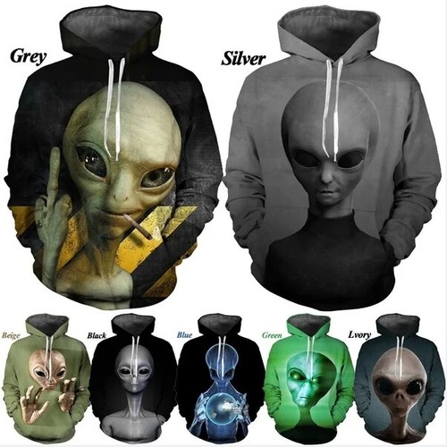 Funny Alien Hipster Tops Casual Women Men 3D Print Hoodies Pullovear ...