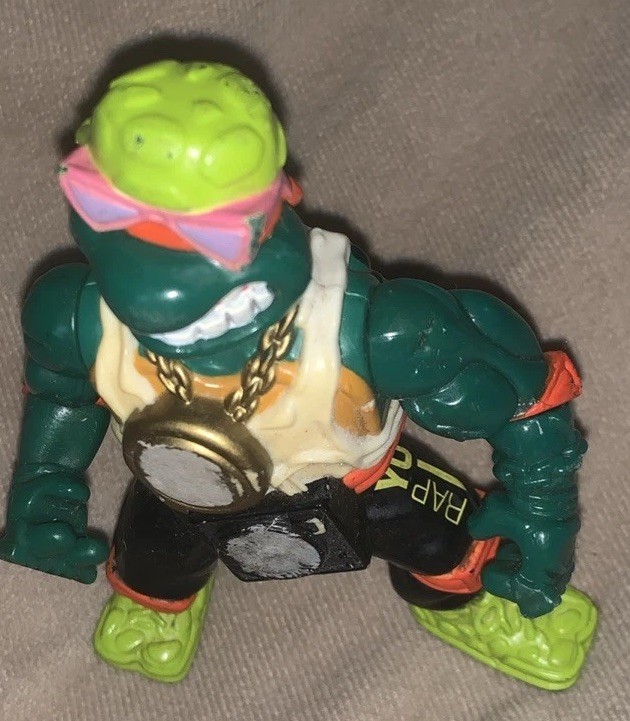 TMNT 1991 Playmates Rappin Mike Vintage Action Figure Loose Ninja ...