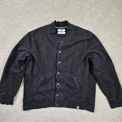 American Giant Heavyweight Fleece Varsity Bomber Snap Jacket Black XL ...