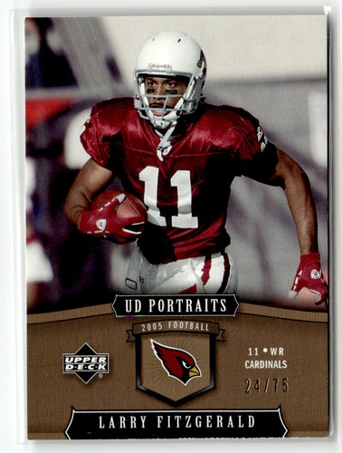 2005 Upper Deck Portraits #1 Larry Fitzgerald Gold #/75 | eBay