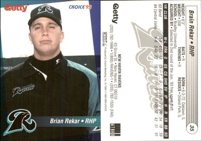 Bryan Rekar 1995 Choice New Haven Ravens RC Card *AutographDen* FREE ...
