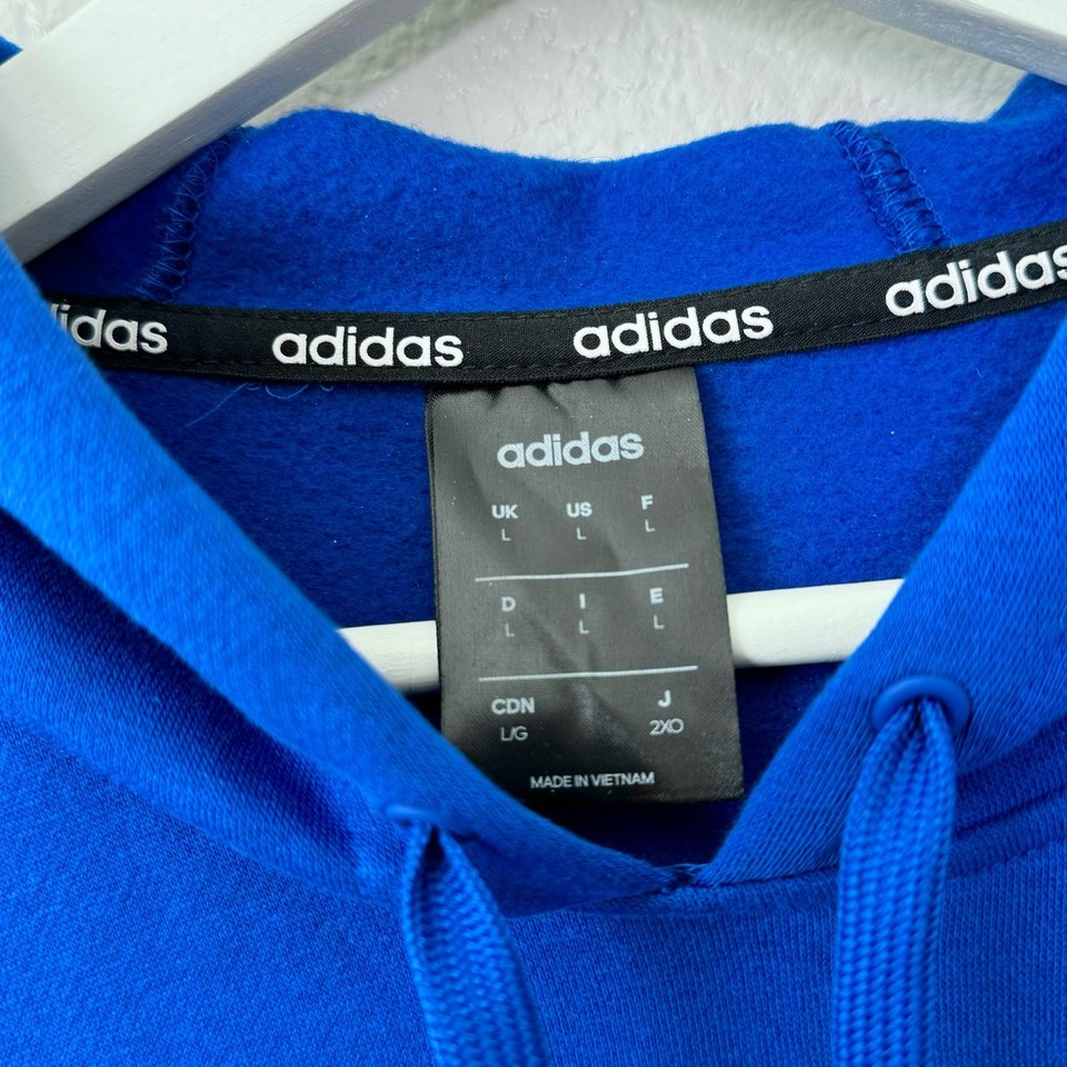 Adidas Men's Blue Athletic Hoodie Logo Longsleeve Pullover Sweatshirt ...