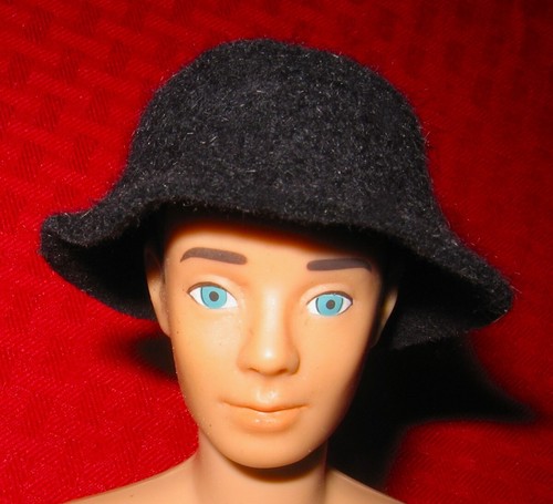 VINTAGE BLACK FELT MALE DOLL HAT FITS KEN! | eBay