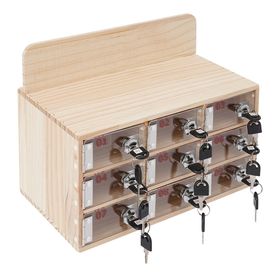 9-Slot Cell Phones Storage Cabinet 3 Tiers Cell Phone Storage Box with ...