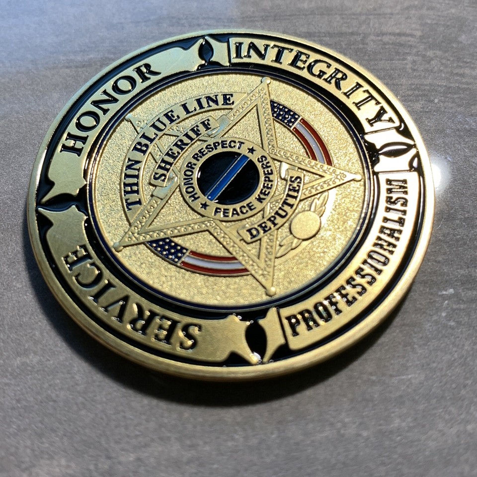 Sheriff Deputy Challenge Coin THIN BLUE LINE LEO OATH Police Prayer ...
