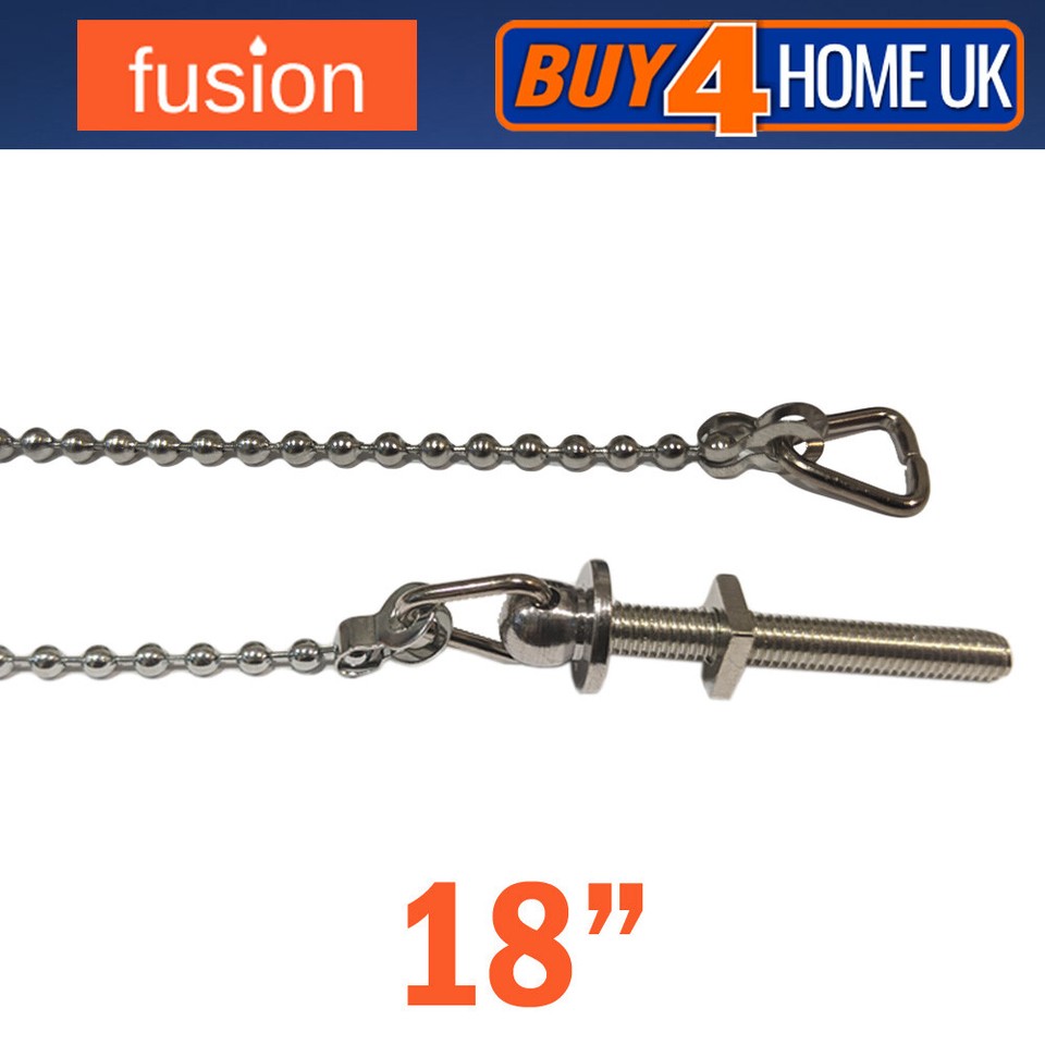 12" Sink & 18" Bath Plug Chains - Chrome Metal Ball Replacement ...