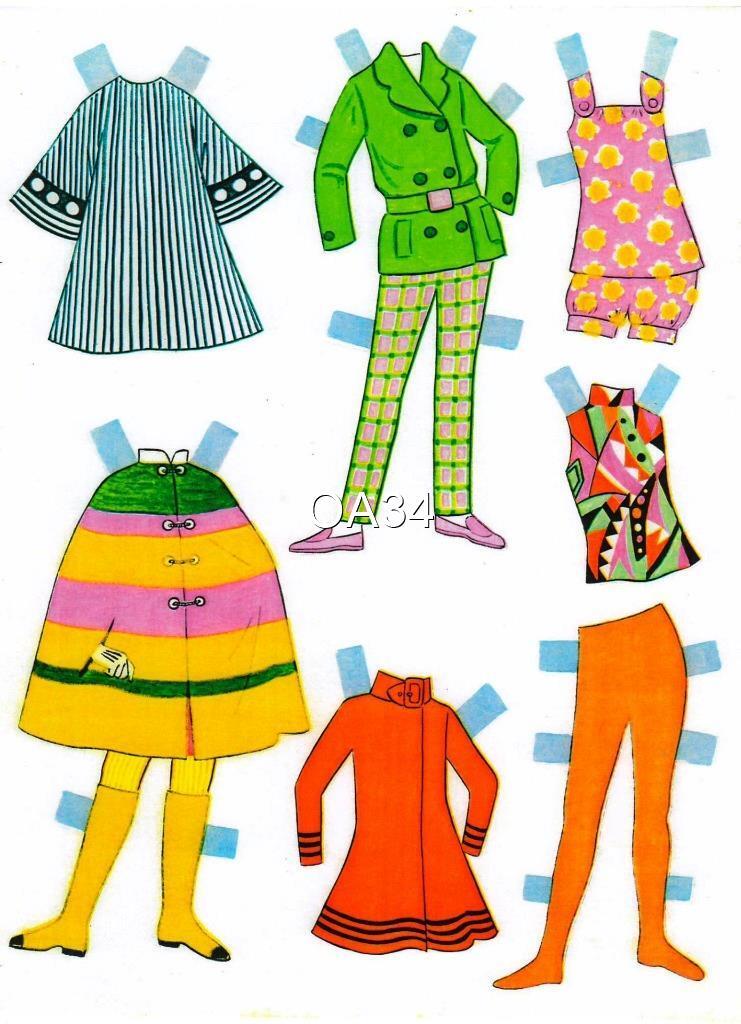 VINTAGE UNCUT 1968 TINI MODS PAPER DOLLS~#1 TOP REPRODUCTION SELLER ...