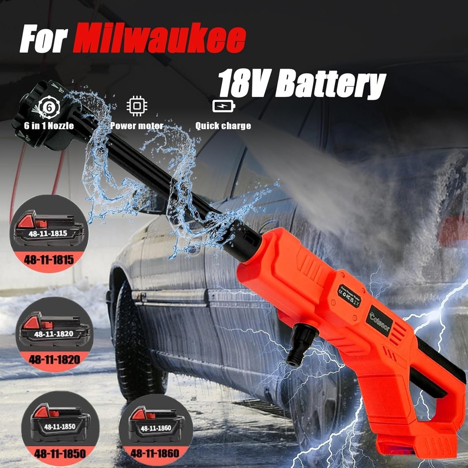 Car Power Washer for Milwaukee 18V Battery 48-11-1850,1000PSI Portable ...