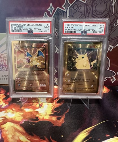 2021 CHARIZARD #4 PIKACHU #58 POKEMON UPC CELEBRATIONS METAL PSA 9 ...