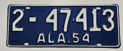 1954 Alabama License Plate Tag 54 | eBay