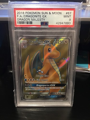 Dragonite GX 67/70 Full Art Ultra Rare Holo Pokemon Dragon Majesty PSA ...