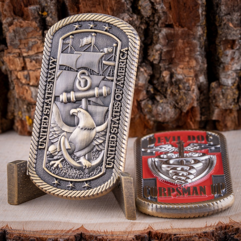 Navy Corpsman Up Challenge Coin (Dog Tag Shape) | eBay