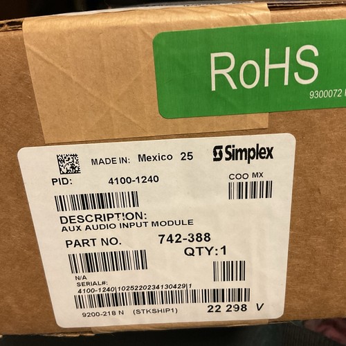 SIMPLEX 4100-1240 AUX Audio Input Module Brand New Wow Price! Same Day ...