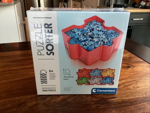 Puzzle Sorter with Six 8x8 inch Stackable Puzzle Shaped Trays ...