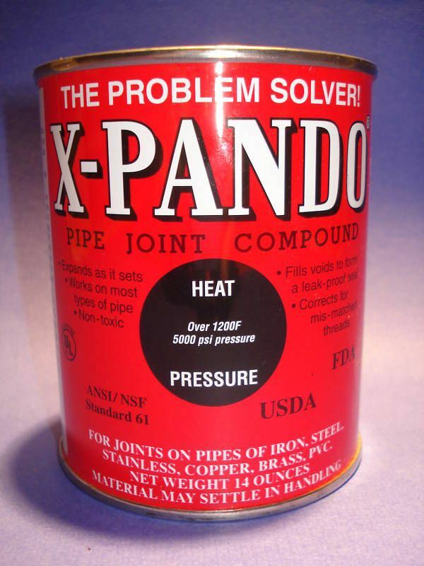 X-PANDO. The Problem Solver, 14 oz. Can, Pipe Joint Sealer Compound ...