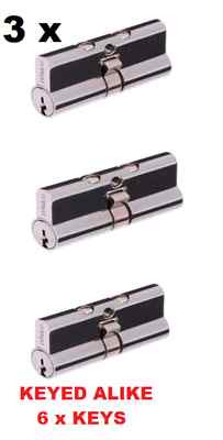 3 x Security Screen door cylinder Whitco 5 Pin Lock Barrel 6 Keys key ...