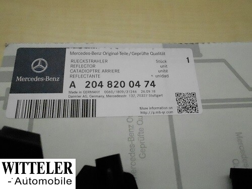 Mercedes-Benz Rückstrahler Reflektor Stoßstange hinten rechts für X204 ...