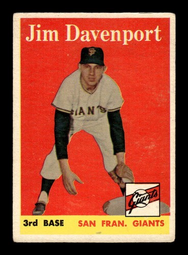 1958 Topps Baseball #413 Jim Davenport RC Very Good San Francisco ...