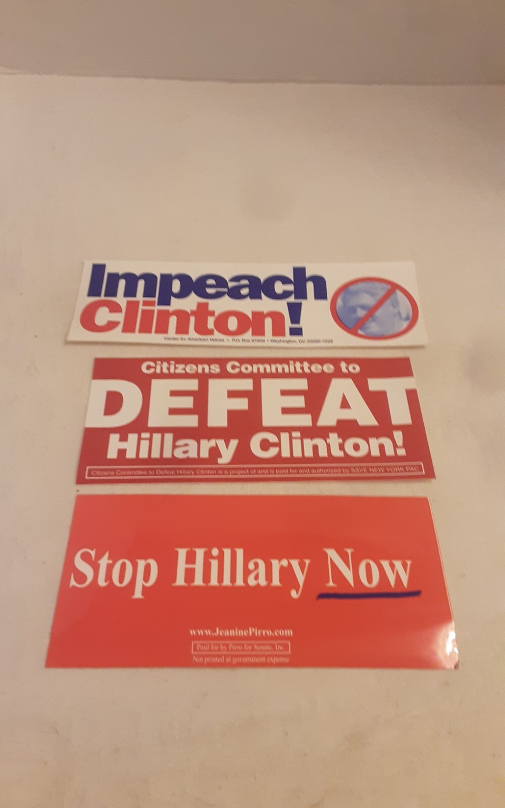 3 Piece Set Of Clinton's Bumper Stickers | eBay