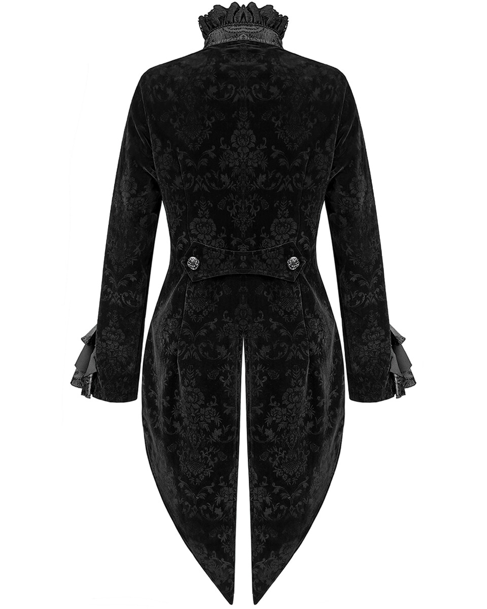 Devil Fashion Womens Goth Tailcoat Jacket Black Velvet Brocade Damask Steampunk | eBay