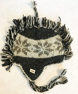 H144 Hand Knitted Mohawk Woolen Hat Cap with Fleece Lining Adult Made ...
