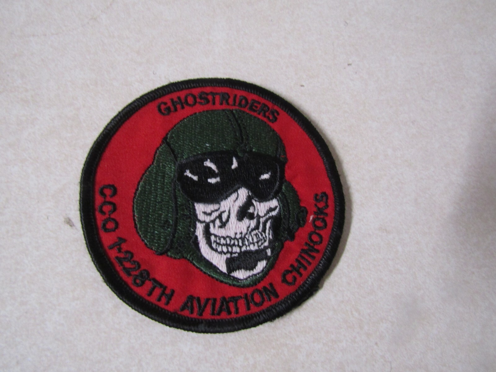 MILITARY PATCH SEW ON OLDER C CO 1-228TH AVIATION CHINOOKS GHOSTRIDERS ...