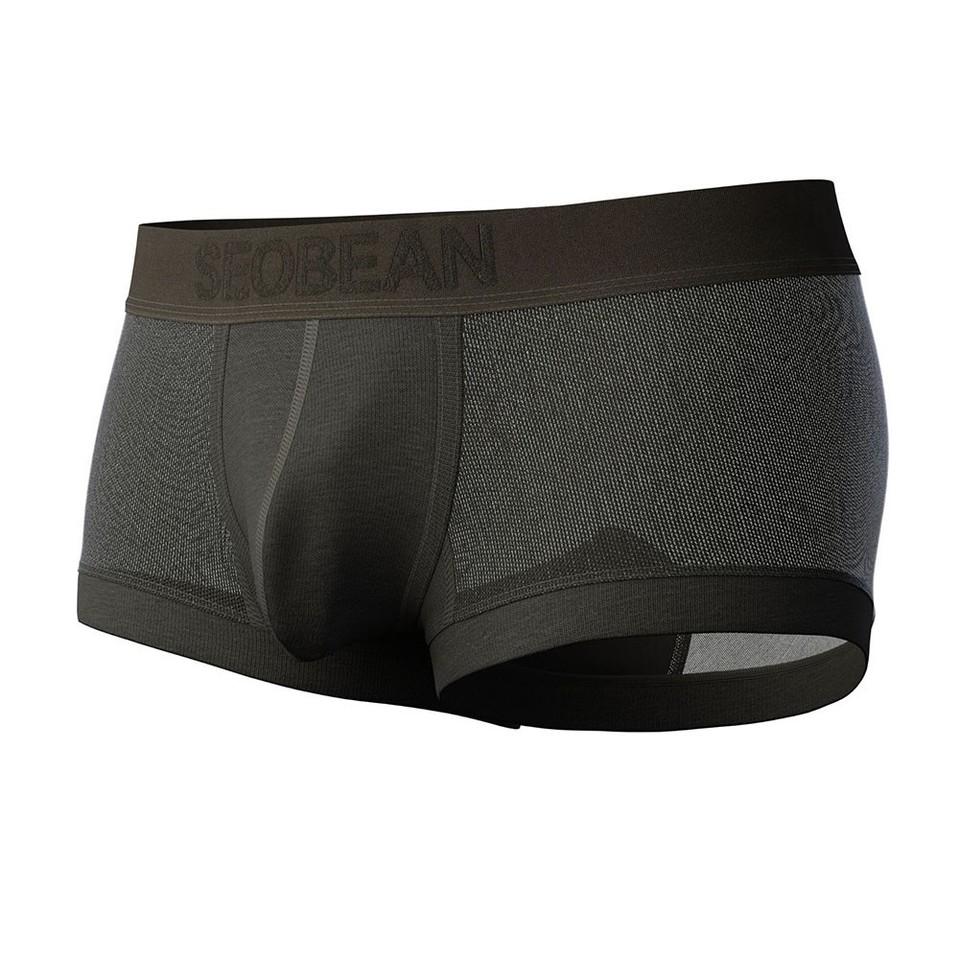 Mesh Breathable Mens Boxer Shorts Underwear Mid Waist Translucent Style ...