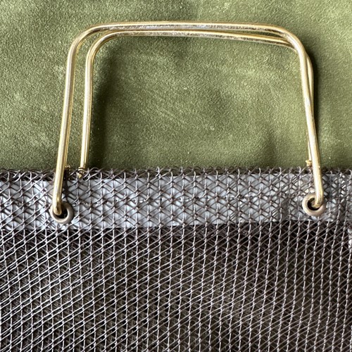 Rare Vintage Fishnet Mesh Shopping Tote Bag Gold Metal Handles Made In ...