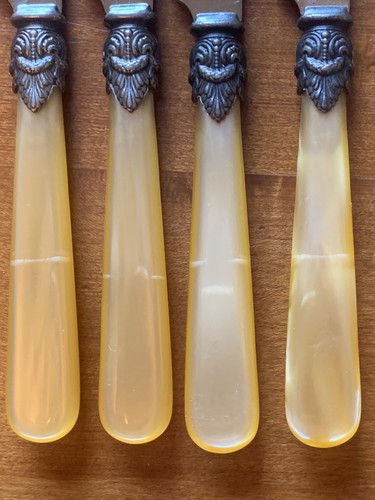 4 EME INOX Italy Napoleon Gold Pearlized Handle 18/10 Butter Knives 5 ...