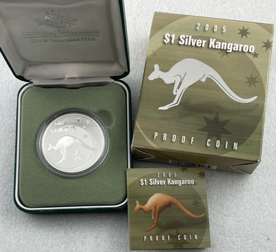 2005 $1 Silver Kangaroo Proof Coin - Limited Mintage - Royal Australian ...
