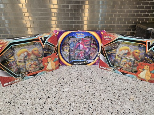 Pokemon Dragonite V / Hoopa V Collection Boxes - Factory Sealed ...