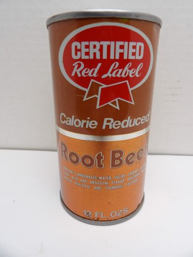 CERTIFIED RED LABEL ROOT BEER FLAT TOP SODA POP CAN CHICAGO ILLINOIS | eBay