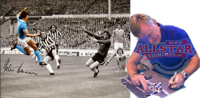 PETER BARNES SIGNED MANCHESTER CITY 1976 LEAGUE CUP FINAL 16x12 PHOTO ...