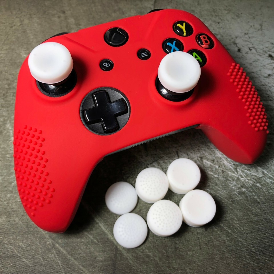 Set of Silicone Rubber Skin Case Cover Paw Analog Grips For Xbox One ...