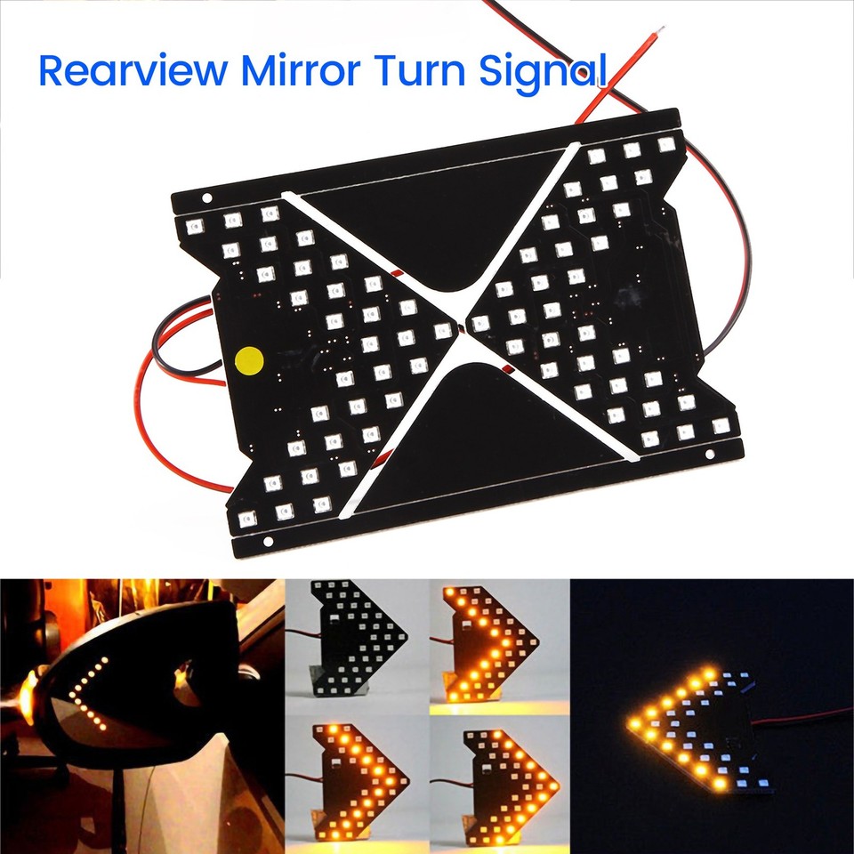2Pcs Amber Yellow 33-SMD Sequential LED Arrows for Car Side Turn Lights ...
