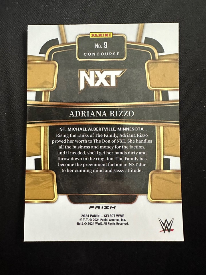2024 Panini Select WWE #9 Adriana Rizzo – NXT Rookie Concourse Level ...