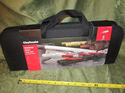 New Chefmate Stainless Steel Grilling Set Grill Spatula Tongs Fork ...