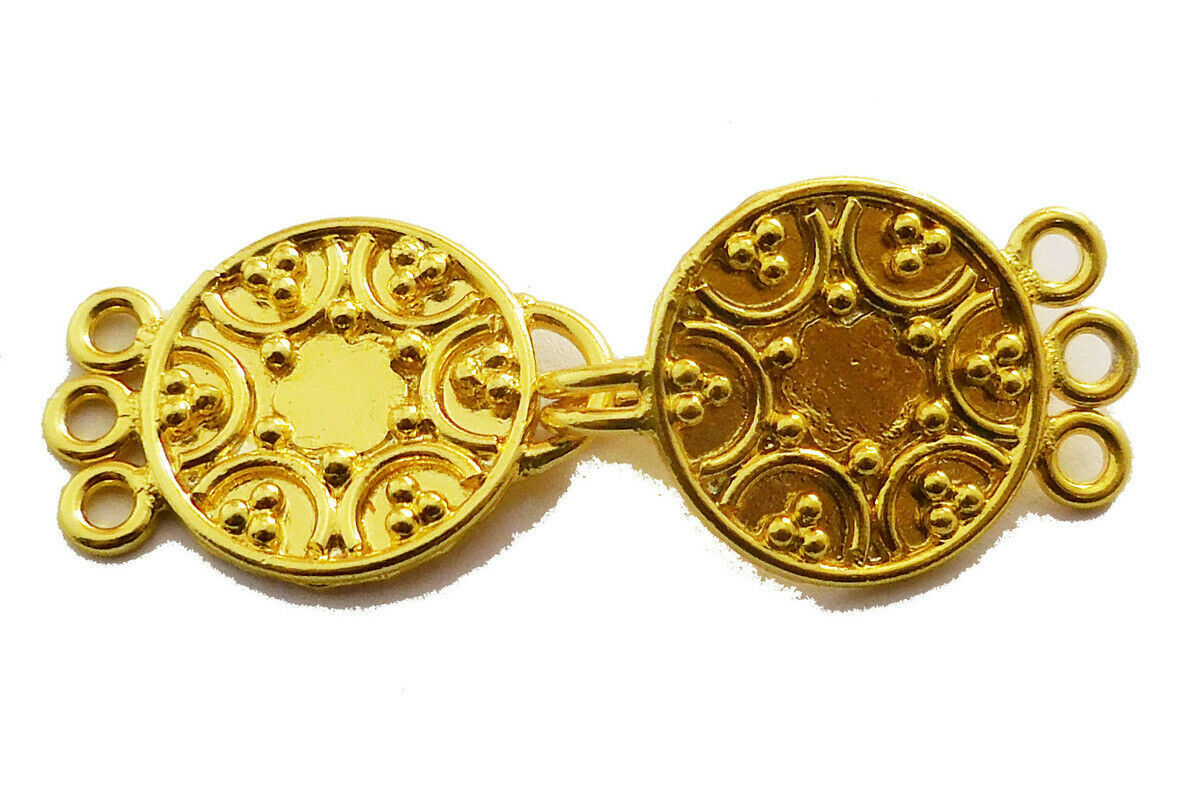 2 Set 52X18mm Multi Strand Toggle Clasp 3 Strand 18k Gold Plated ma-300 ...