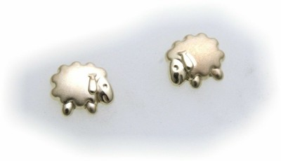 Children's Earrings Plug Sheep Real Gold 333 Studs 8kt Yellow Gold ...