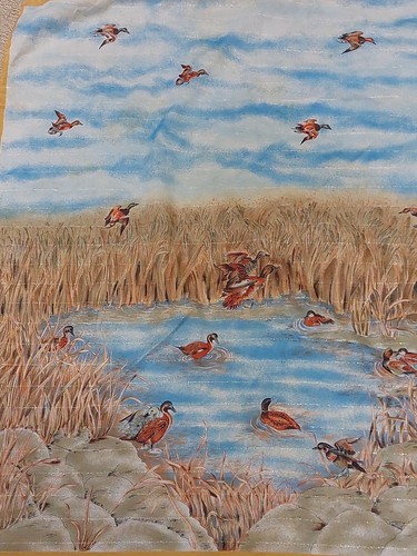 Gim Renoir 85cm Square Chiffon Scarf Duck Design Metallic Thread ...