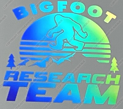 Bigfoot Research Team Retro Holographic Oil Slick Sticker Decal 4" | eBay