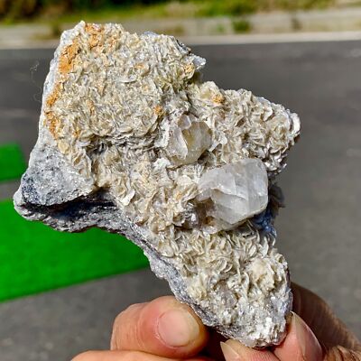 126G Natural Beautiful muscovite with clear quartz cluster Mineral ...
