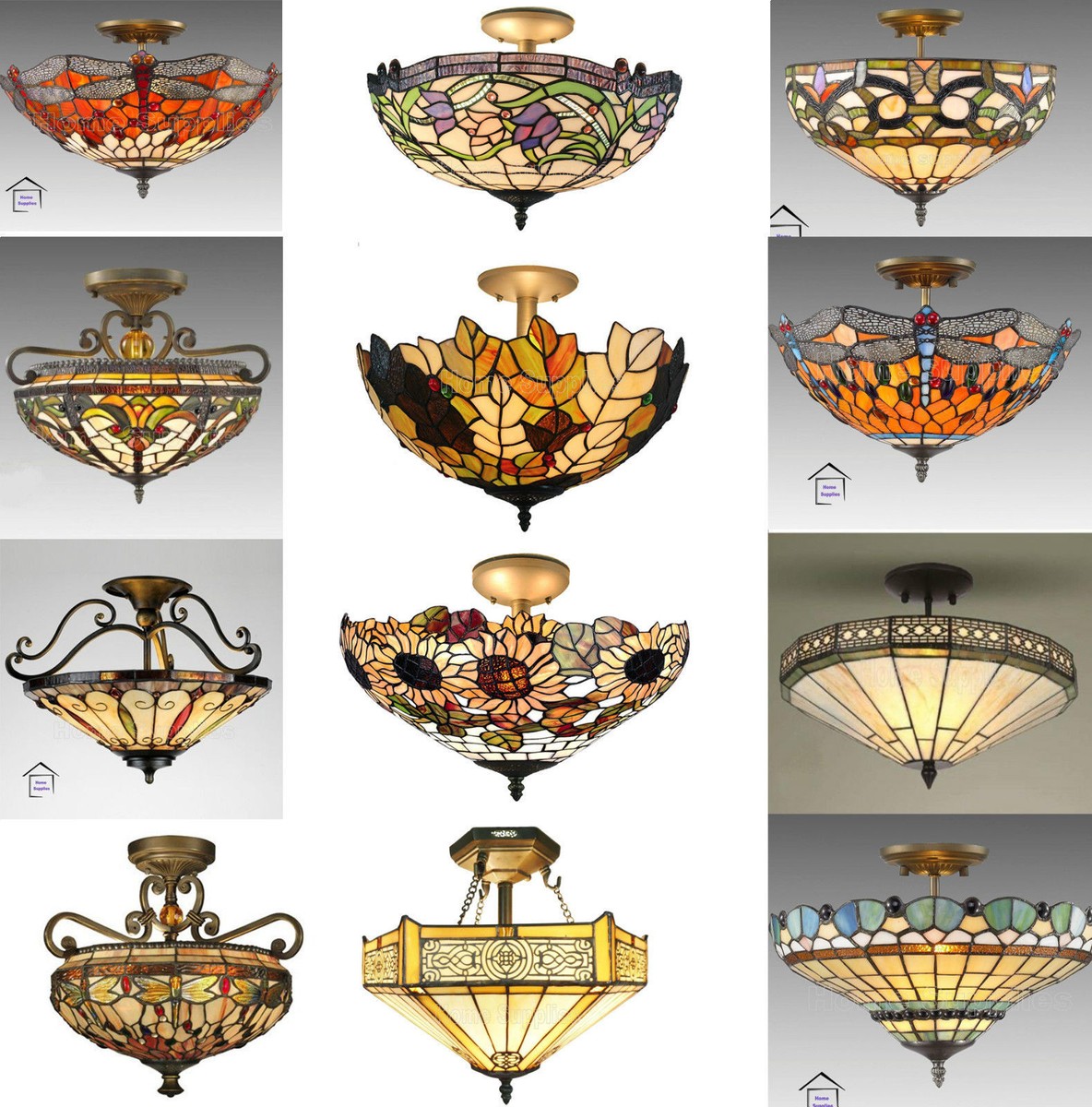 Tiffany Style Ceiling Lights Product Nelson Lighting NL72759 Ossie