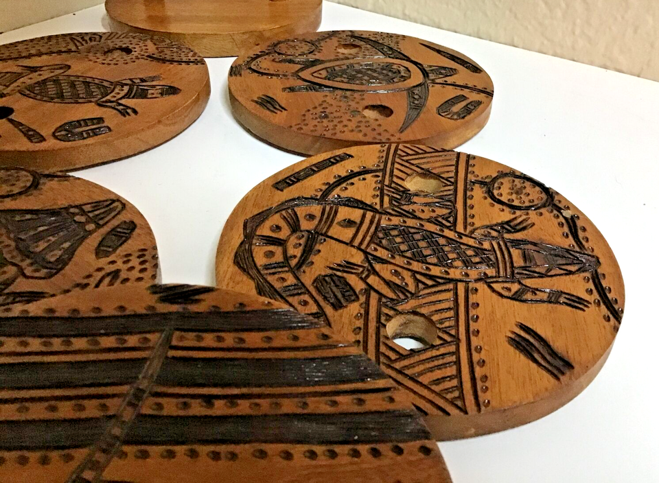 Handcrafted Drink Coaster Set | Wood Burn Art | Pyrography | Reptile ...