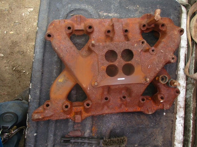 Early CHRYSLER 354 1-4 BBL 1955 HEMI Intake Manifold Good Mopar 1637625 ...