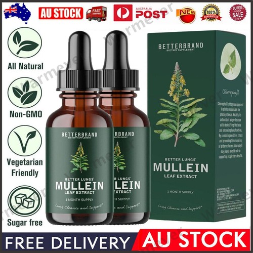 1/2x Mullein Leaf Extract Drops Lung Cleanse Respiratory Herbal Drop ...