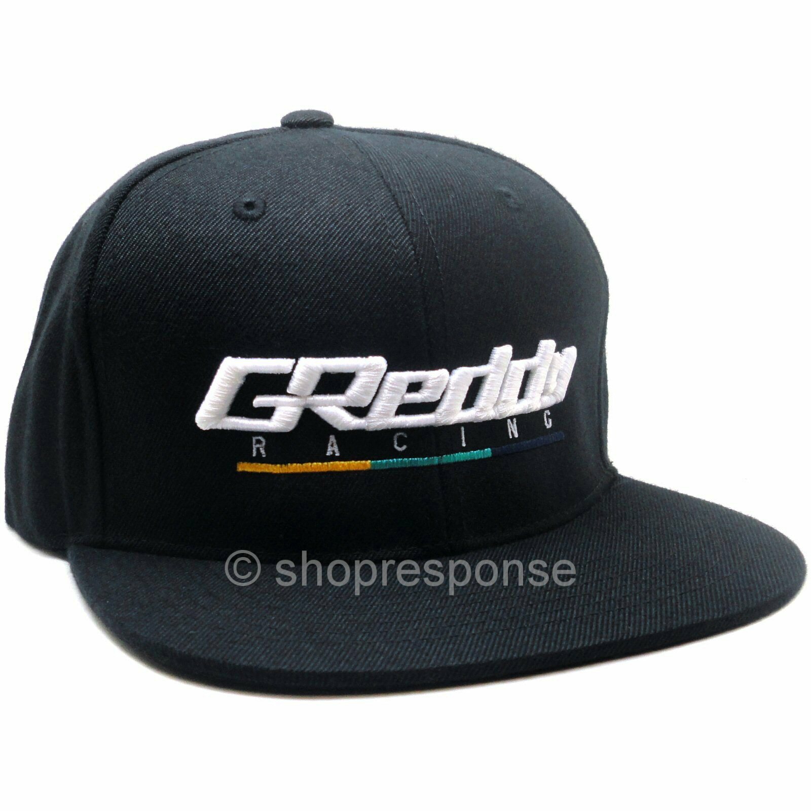 GReddy Racing Team Snap-Back Cap Hat Black w/White 3D Logo Adjustable ...
