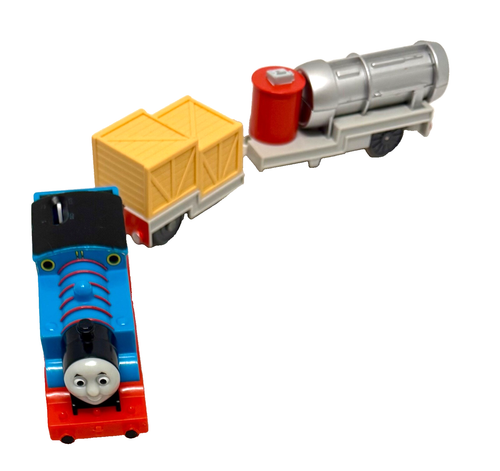 THOMAS TRACKMASTER THOMAS AND THE JET ENGINE WITH CRATE CAR SEE VIDEO ...