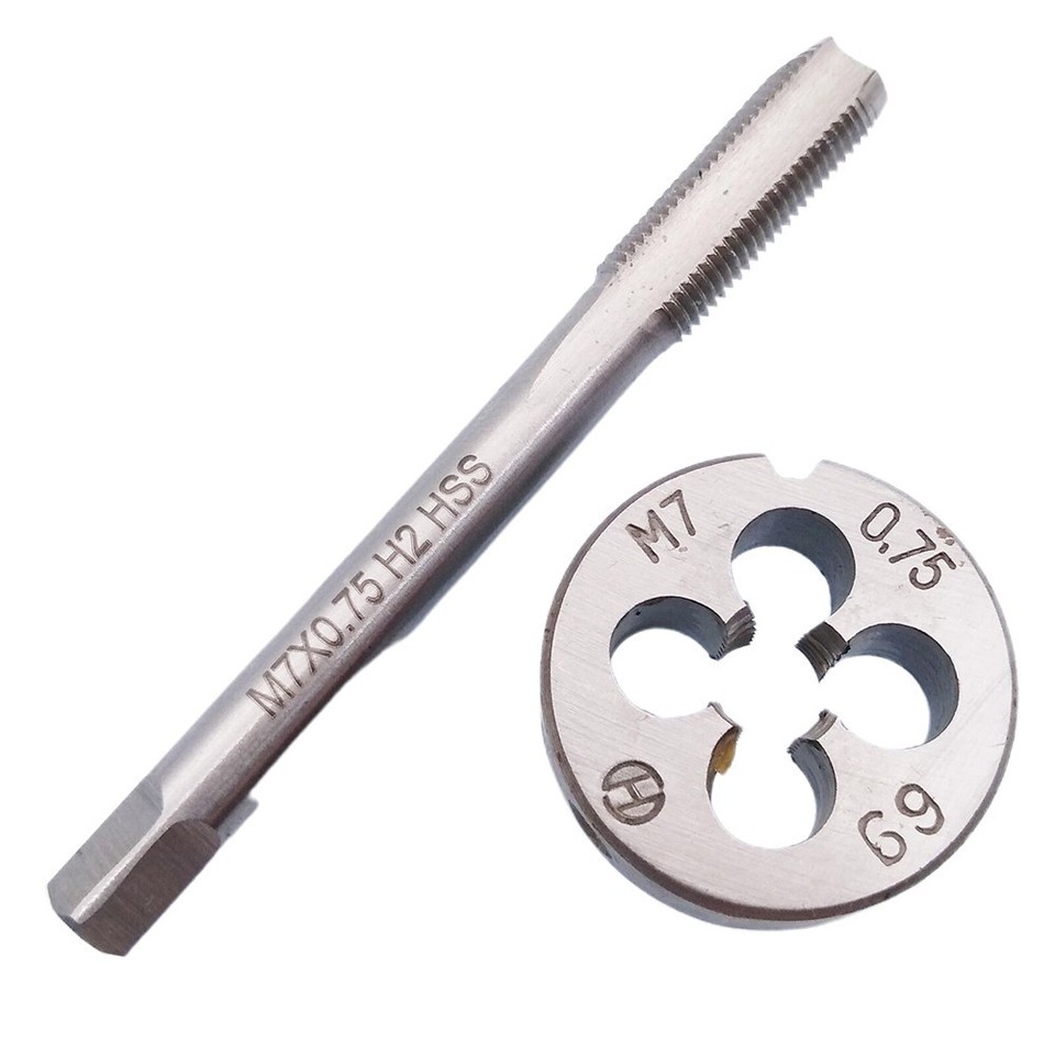 High Quality Tap Die Metric M7 Thread Right 3 */Set 3Pcs / Set HSS Hand ...
